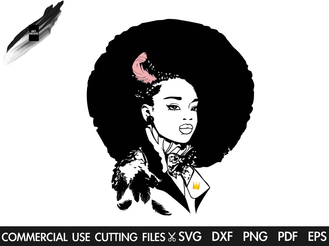 Afro Princess Svg, Natural Hair Svg, Black Woman SVG, Black History ...