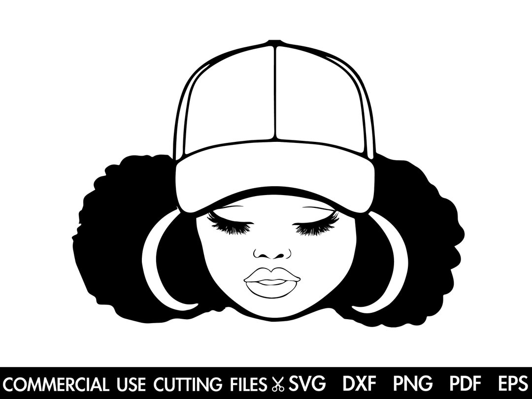 Girl Cap SVG, Woman Cap Svg, Afro SVG, Black Woman SVG, Afro Woman Svg ...
