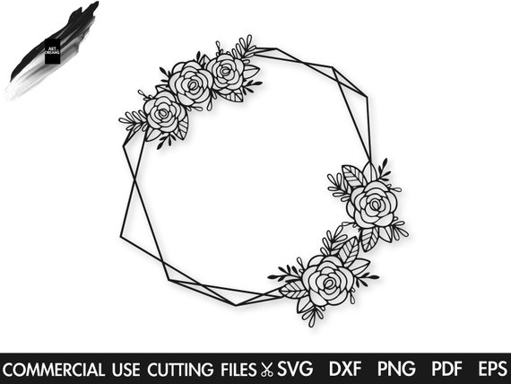 Floral Frame SVG Hexagon Flower Frame Svg Flower Frame Svg | Etsy