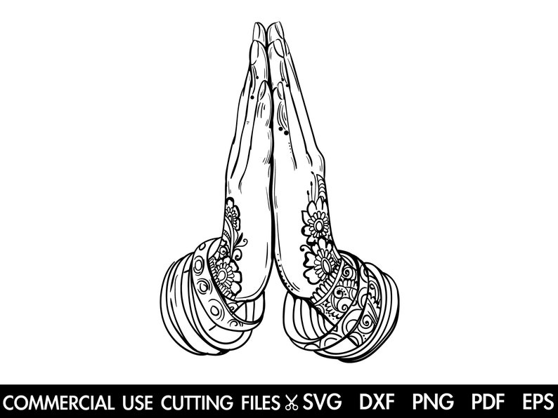 Manos orando SVG, Mandala Svg, Oración Svg, Oración respondida Svg ...