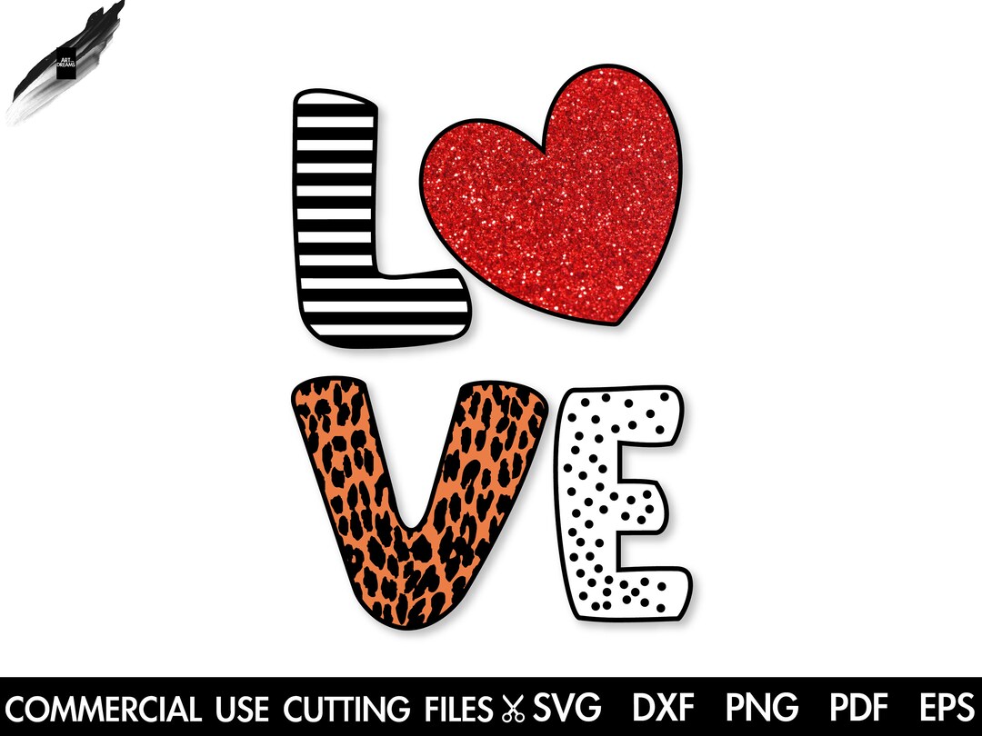 Love Heart SVG: Valentine's Day Cut File (digital Download) - Etsy