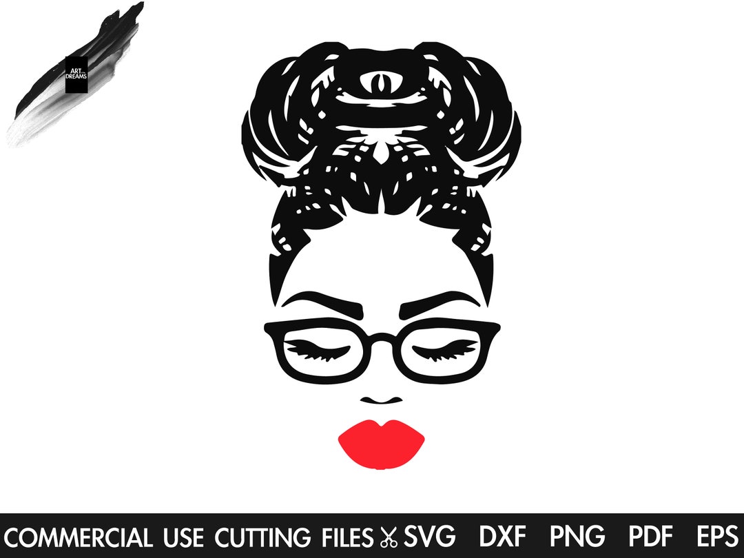 Woman Face Svg, Cute Face Svg, Beautiful Face Silhouette, Red Lips Svg ...