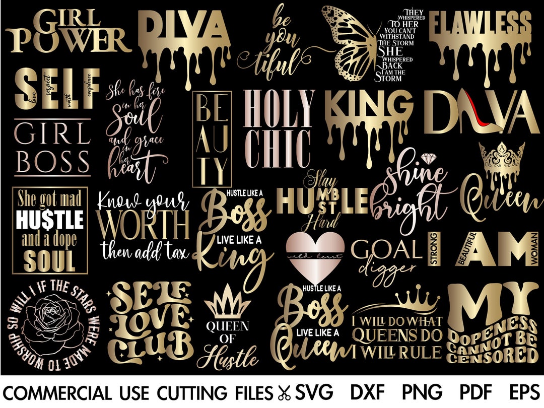 Inspirational Quotes SVG Bundle: Hustle, Inspire, Boss (digital ...