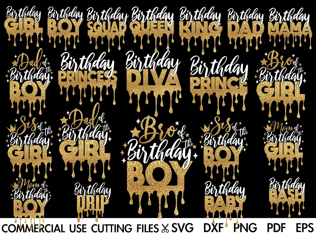 Birthday Drip SVG Bundle: Queen, King, Squad (digital Download) - Etsy
