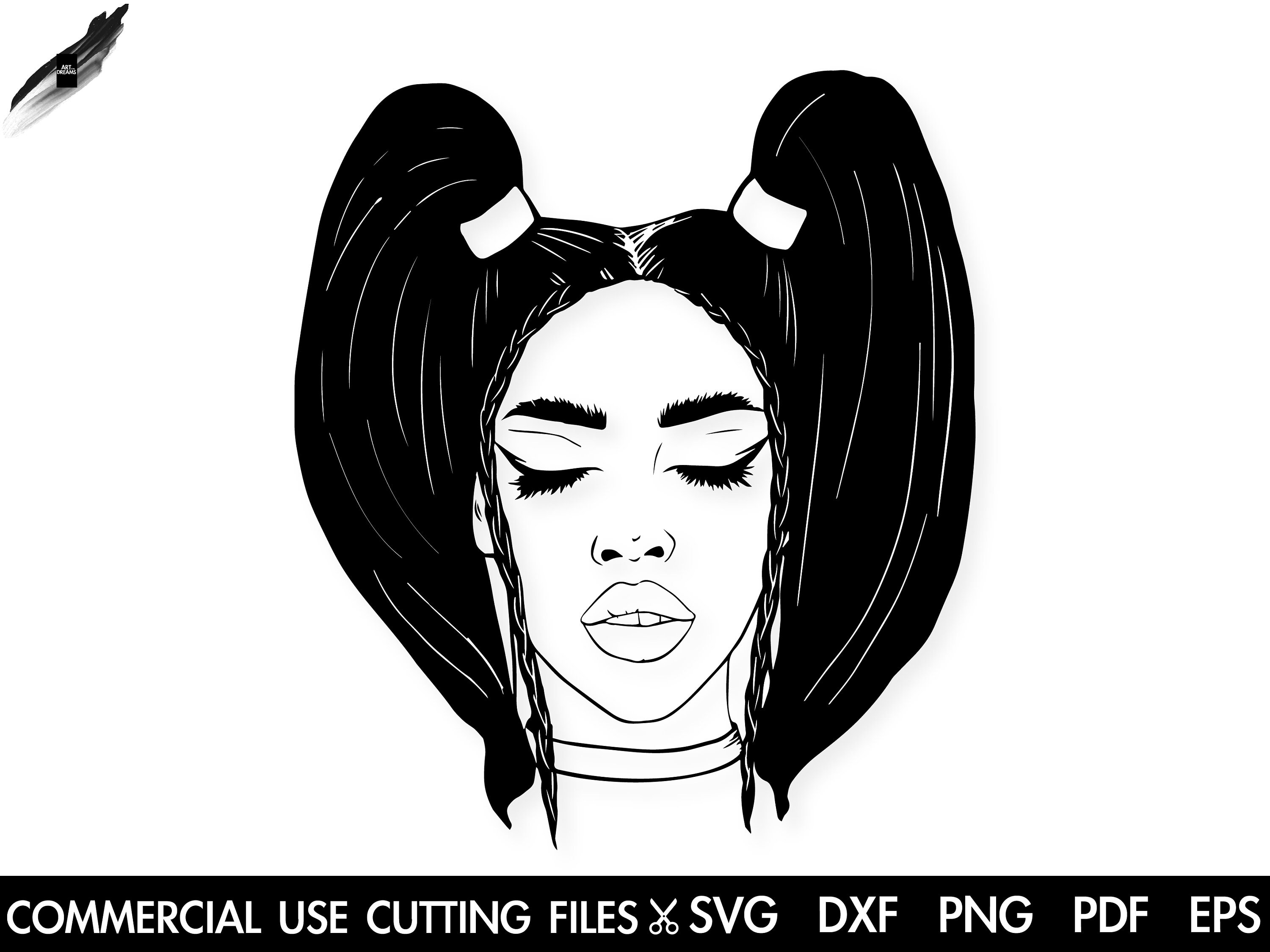 Girl With Ponytails SVG Beautiful Girl Svg Afro Svg Black - Etsy