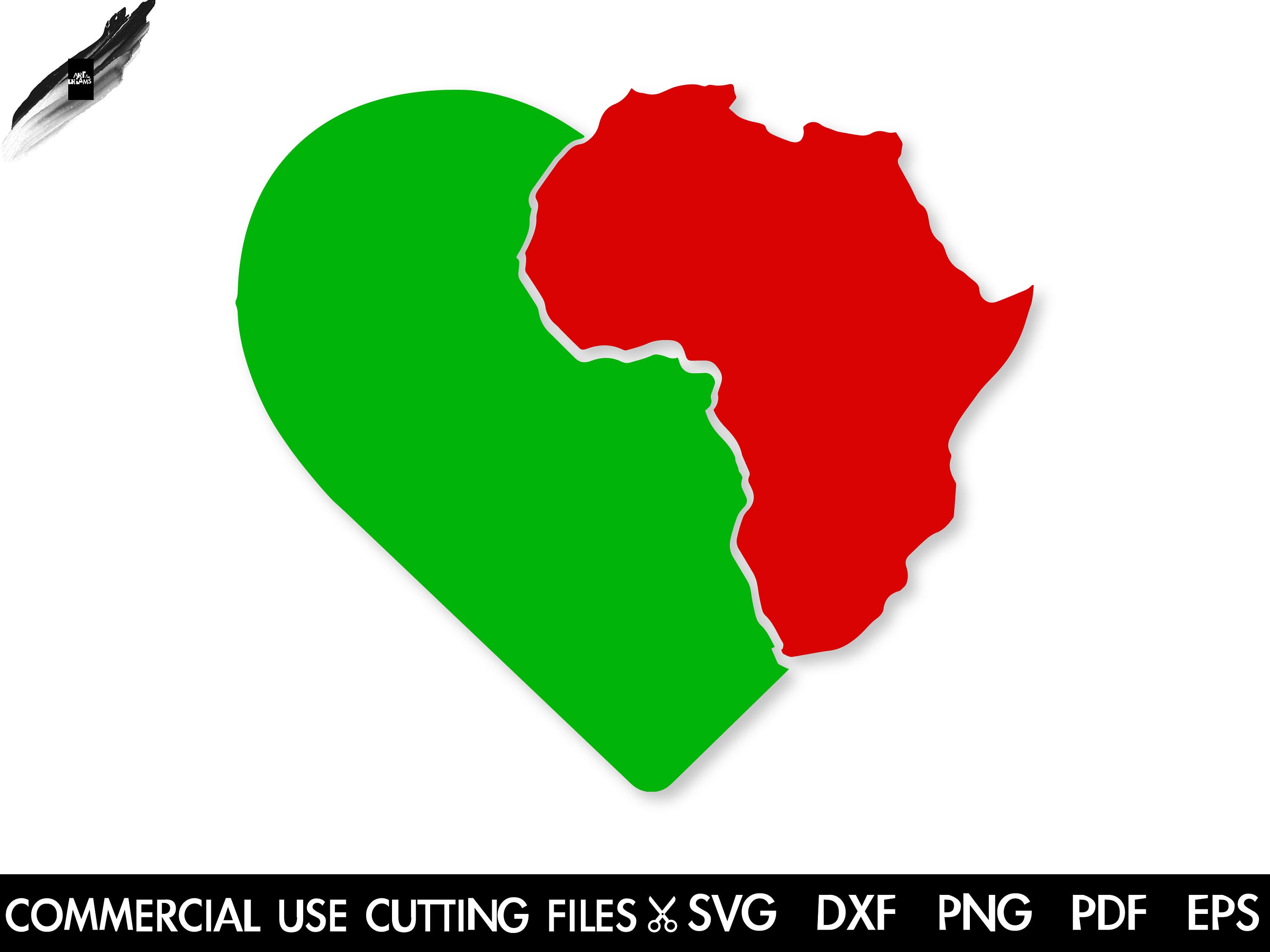 Africa SVG Love Africa Svg Africa Heart Svg Afro Svg | Etsy