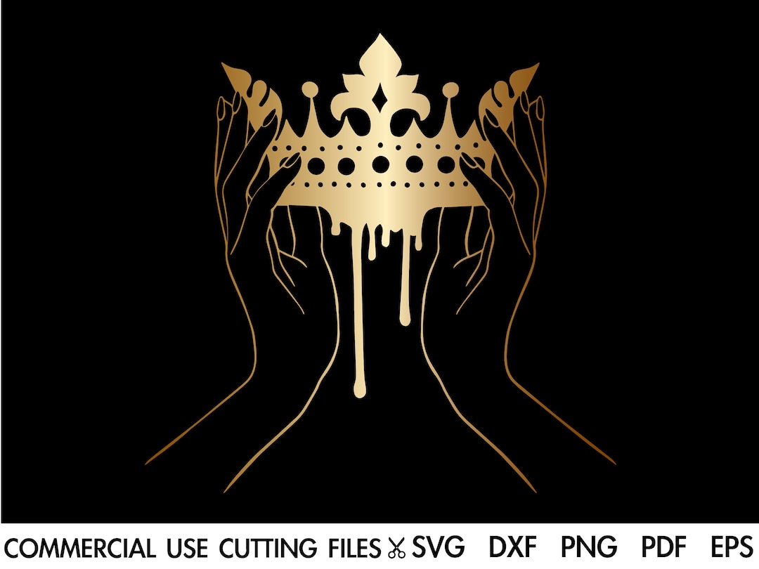 Dripping Crown SVG, Hands Holding Crown SVG, Crown Svg, Crown Png ...
