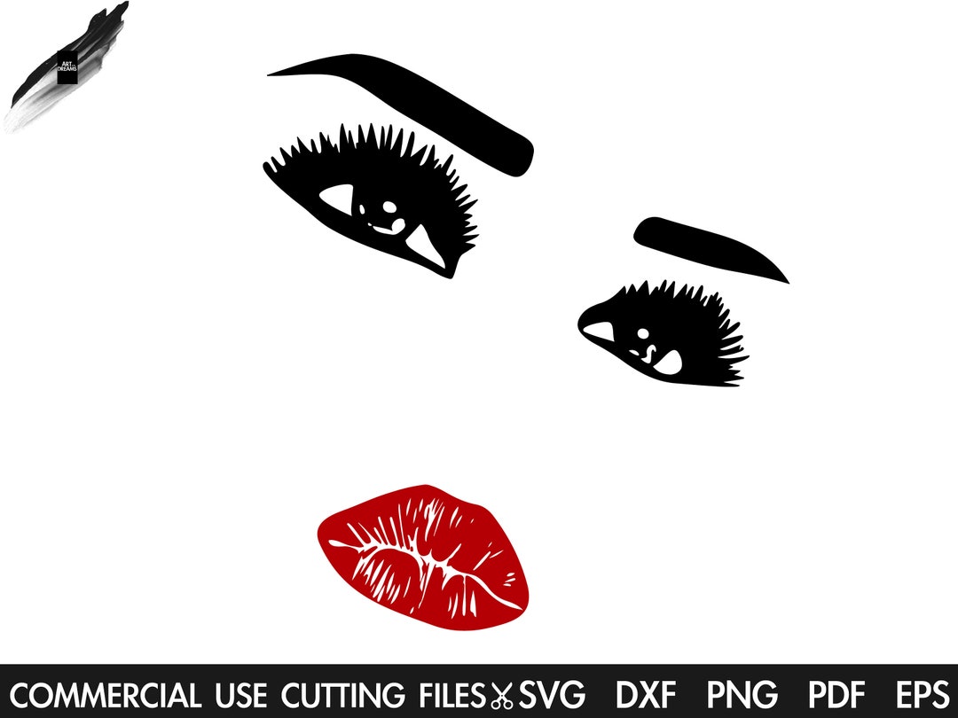 Beautiful Eyes Svg, Beauty Svg, Woman Svg, Girl Svg, Lips Svg, Lipstick ...