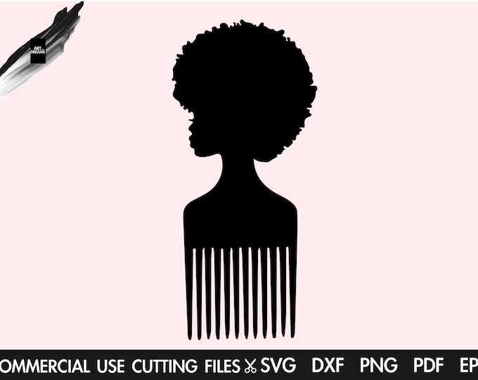 Afro Comb SVG Afro Pick Svg Natural Hair Svg Afro Puff Svg - Etsy