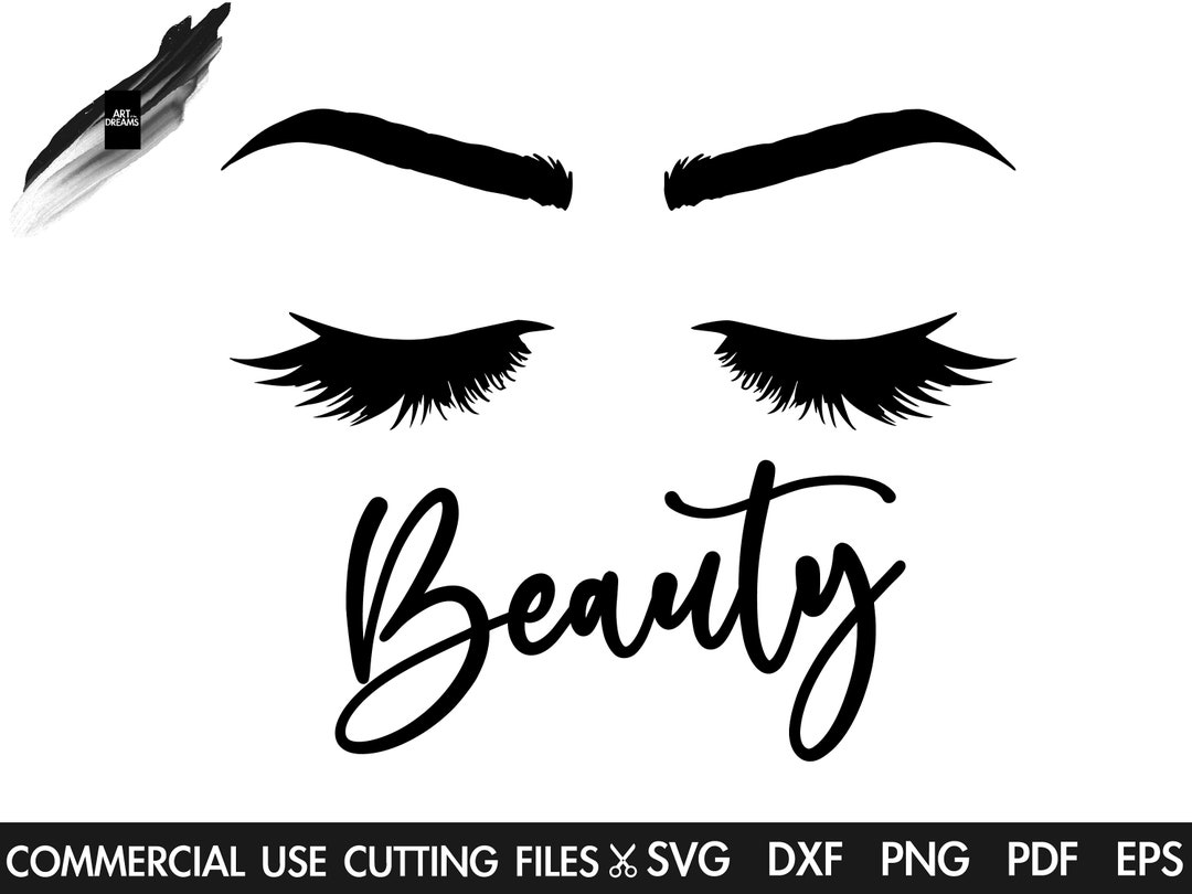 Beauty Lashes & Brows SVG: Women's Face Cut File (digital Download) - Etsy