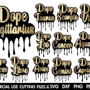 Zodiac Sign Bundle SVG, Zodiac Svg, Birthday Gift, Drippin' Zodiac Sign ...