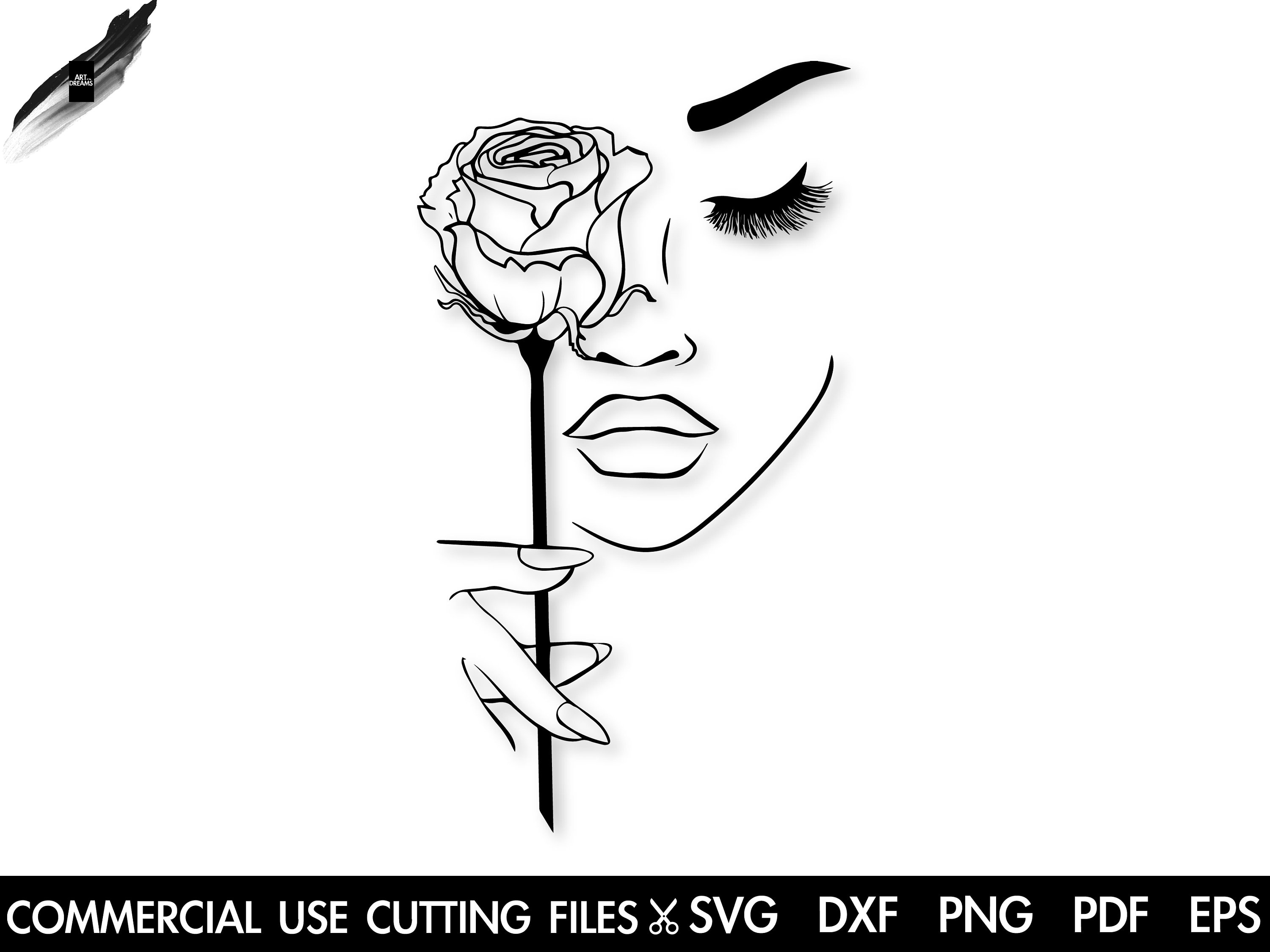 Beauty With Rose Svg Women Svg Girl Svg Lady Svg Afro Svg Black The