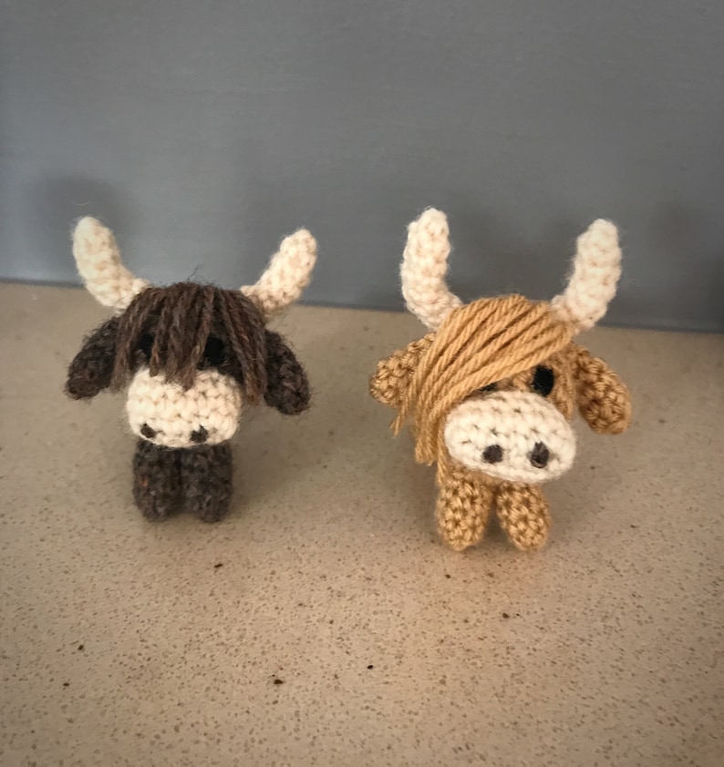 Miniature Highland Cow hairy Coo Amigurumi Pdf Crochet - Etsy Canada