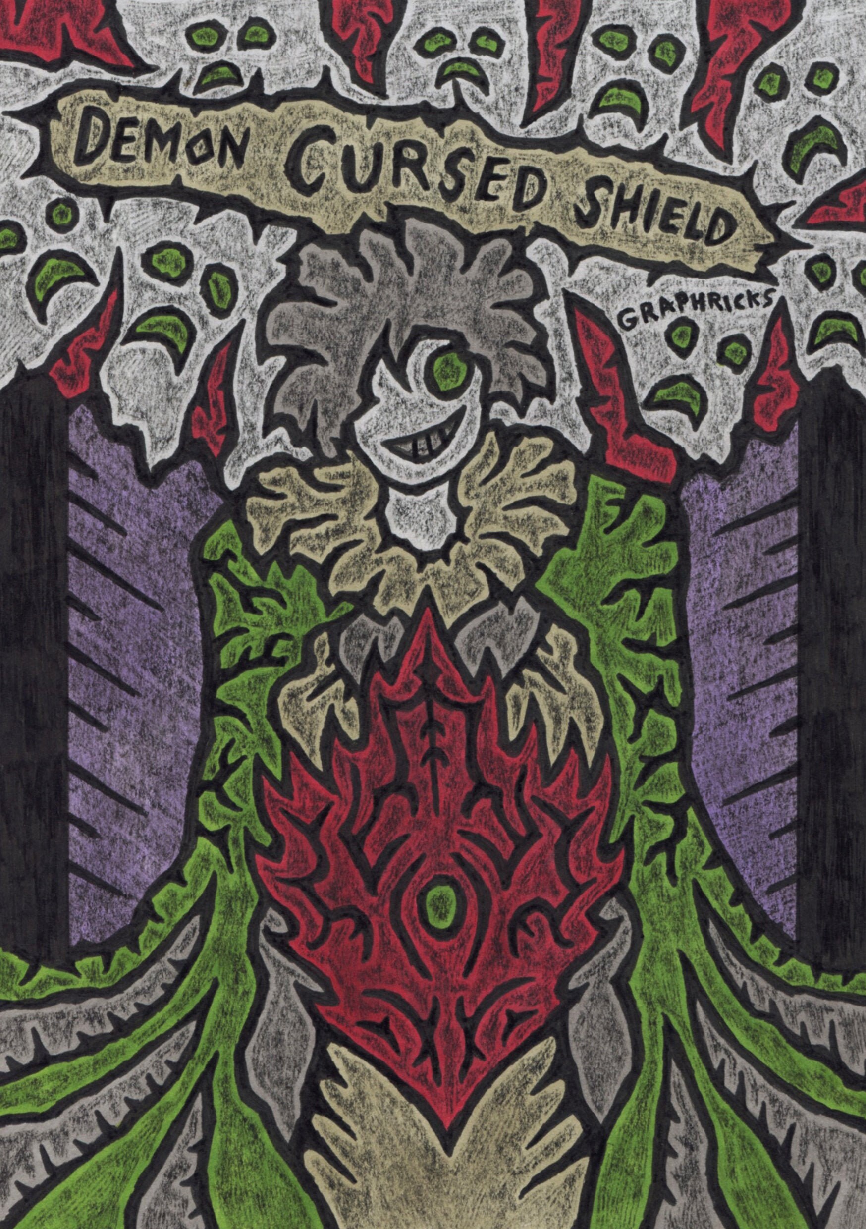 Demon Curse Shield - Etsy