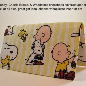 Snoopy 3 Gang Licensed Fabric Checkbook Cover Coupon or Money Holder ...