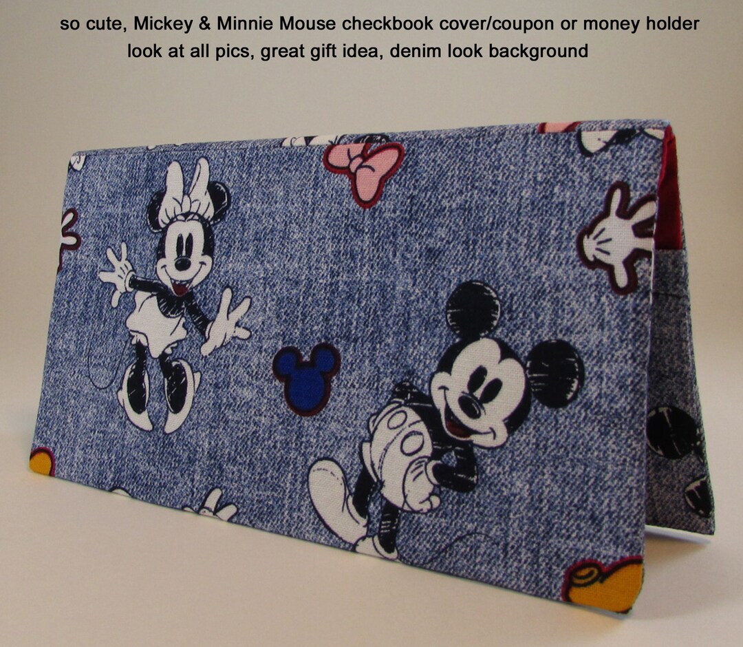Mickey and Minnie Mouse Licensed Fabric Checkbook Cover - Coupon or ...