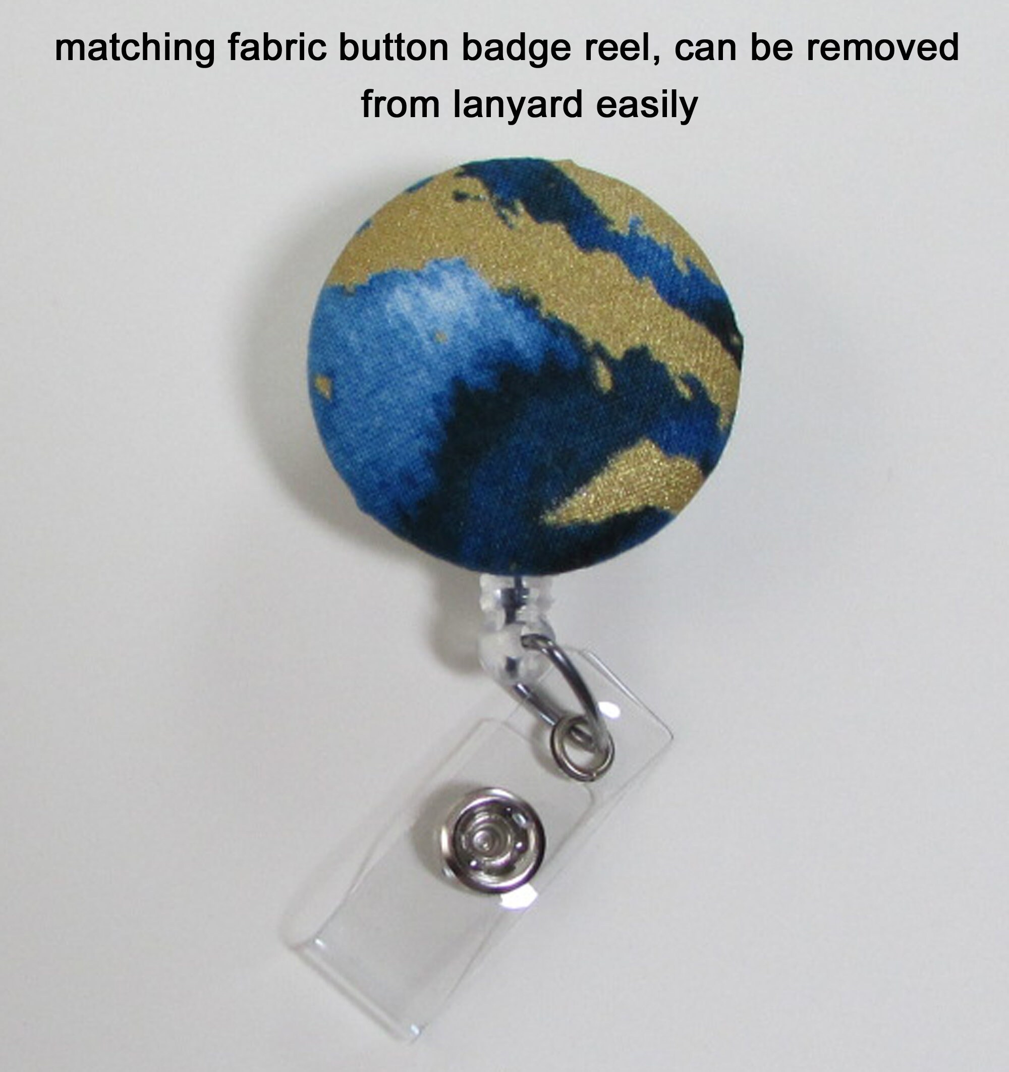 Blue and Gold Abstract Lanyard or Badge Reel Neck Lanyard - Etsy