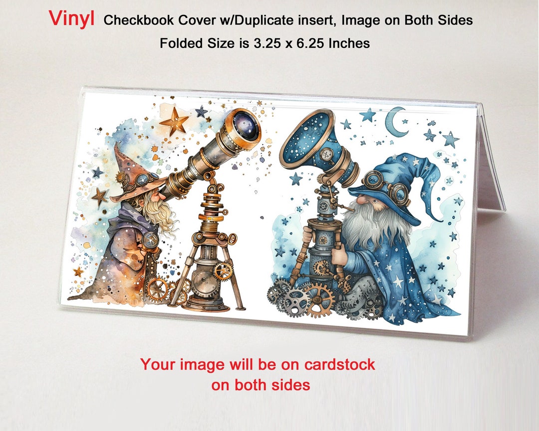 Steampunk Gnomes 2 Vinyl Checkbook Cover - Includes Duplicate Insert ...