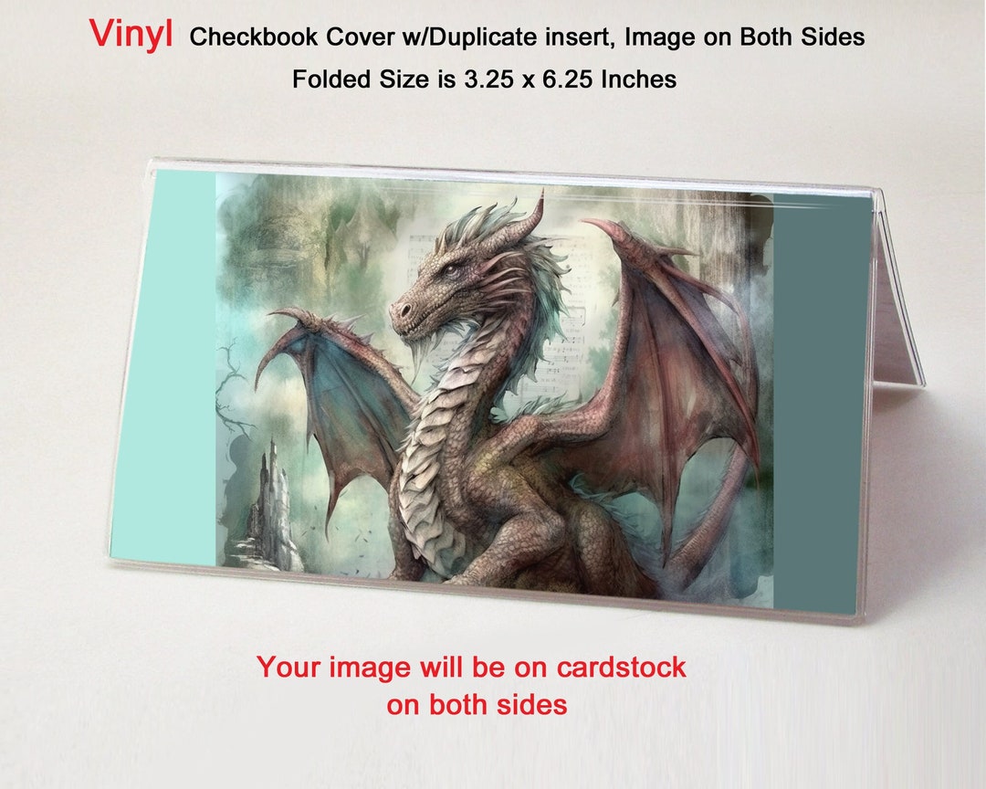 Dragon 2 Vinyl Checkbook Cover Includes Duplicate Insert Top Tear ...