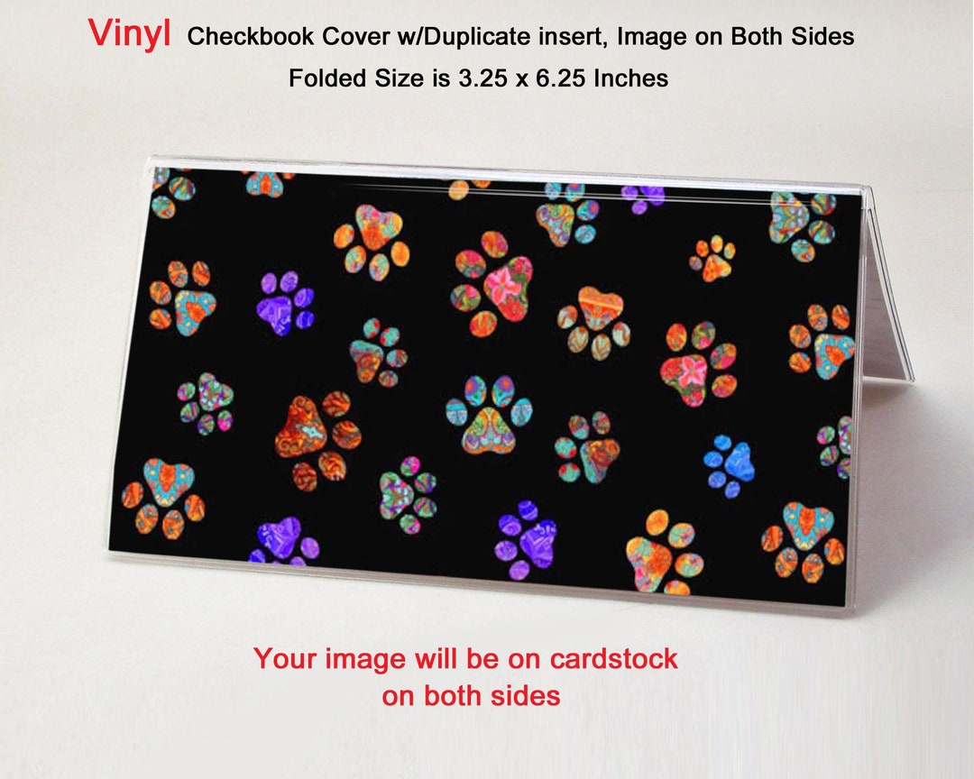 Paw Prints 1 Dog Vinyl Checkbook Cover - Includes Duplicate Insert ...