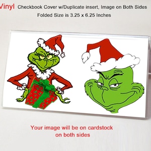 Grinch Vinyl Checkbook Cover - Includes Duplicate Insert - Top Tear ...