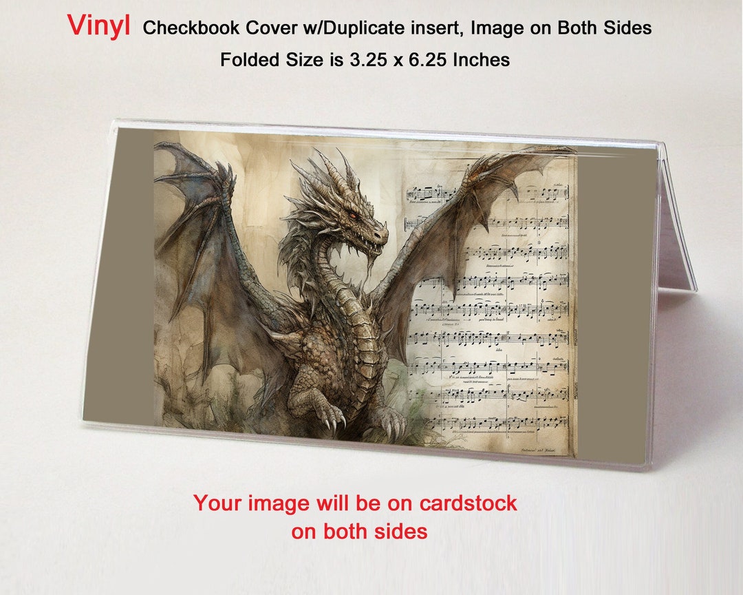 Dragon 3 Vinyl Checkbook Cover - Includes Duplicate Insert - Top Tear ...