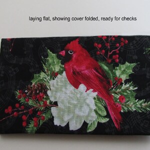 Cardinal Holiday Fabric Checkbook Cover - Coupon or Money Holder ...
