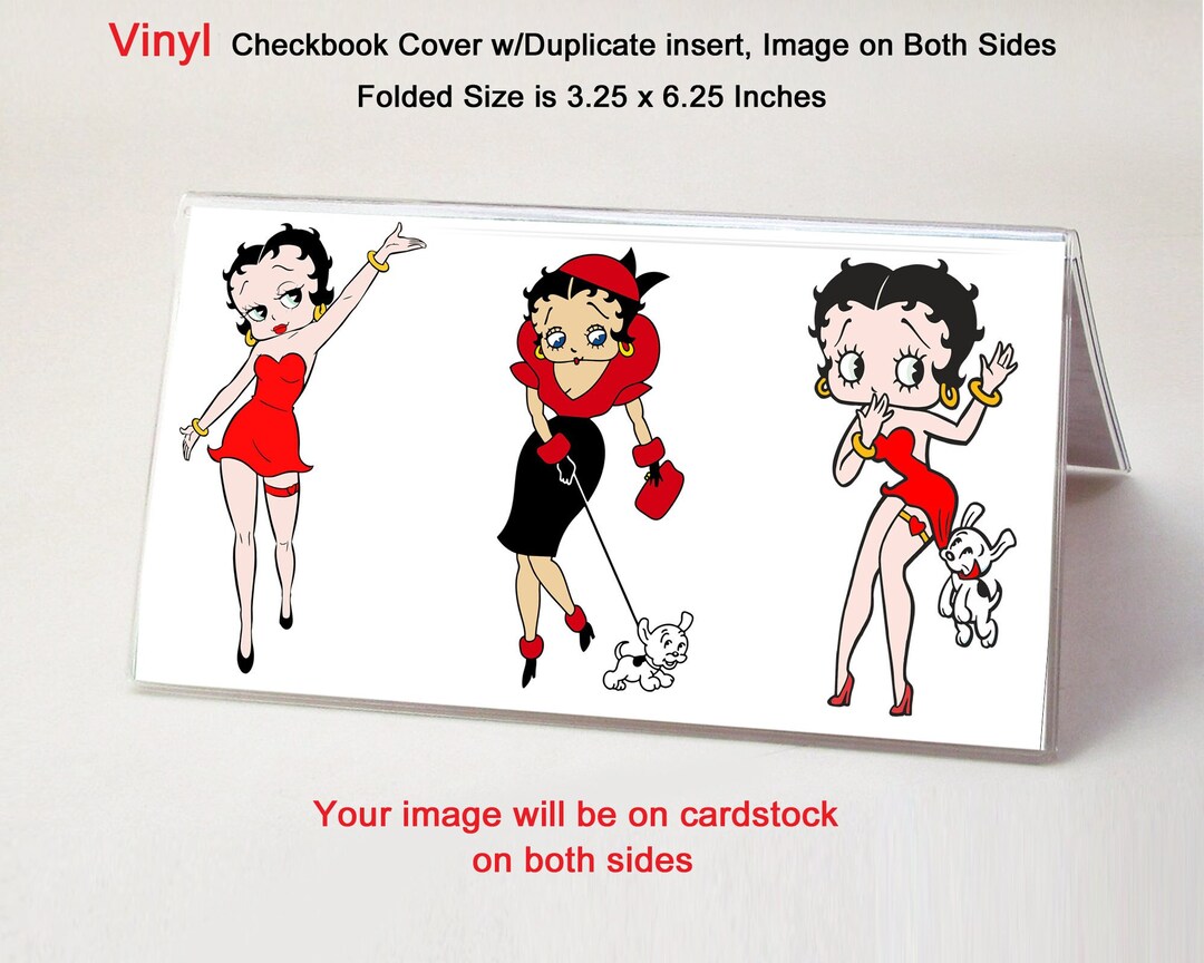 Betty Boop 3 Vinyl Checkbook Cover - Includes Duplicate Insert - Top ...