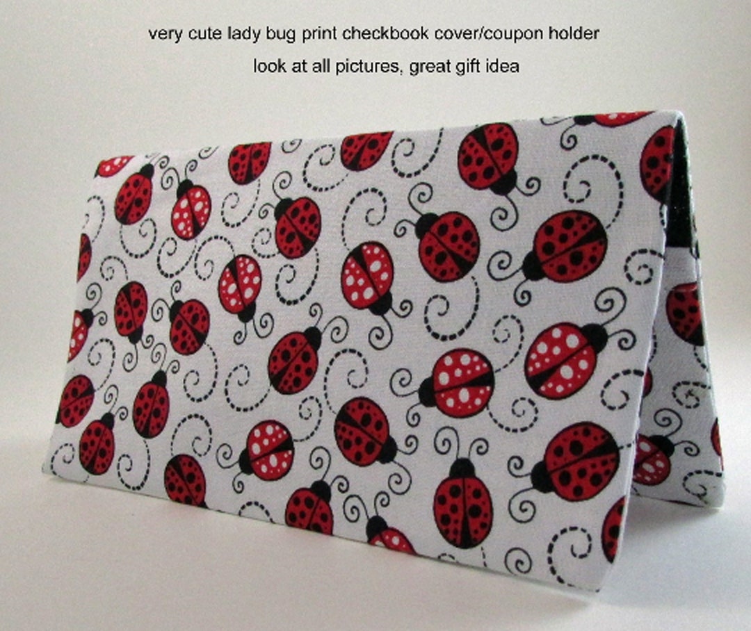Cute Ladybugs Fabric Checkbook Cover Coupon or Money Holder Ladybugs ...
