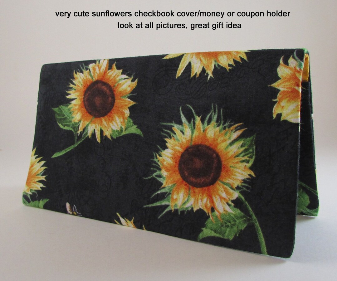 Sunflowers 8 Fabric Checkbook Cover - Coupon or Money Holder ...
