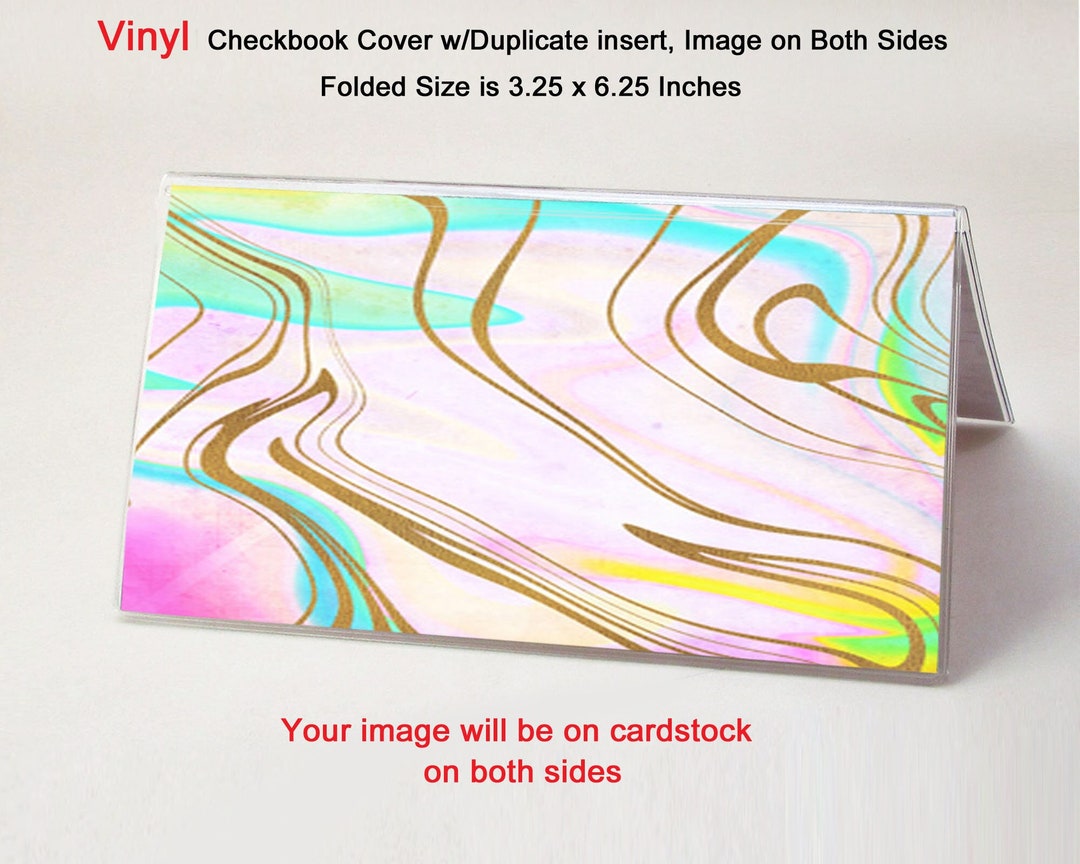 Abstract 5 Design Vinyl Checkbook Cover Includes Duplicate Insert Top ...
