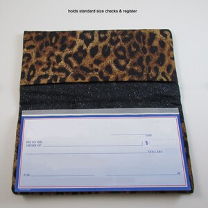 Leopard Print Fabric Checkbook Cover - Coupon or Money Holder - Leopard ...