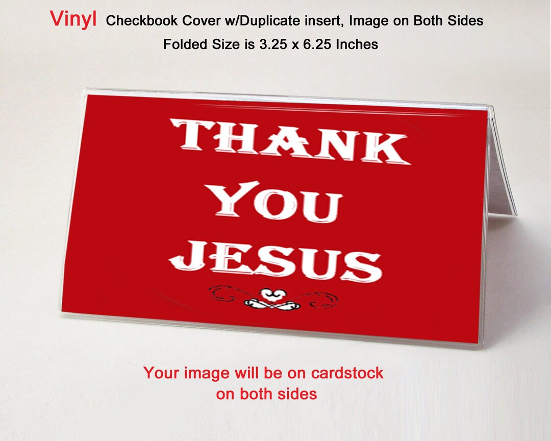 Thank You Jesus Vinyl Checkbook Cover - Includes Duplicate Insert - Top ...