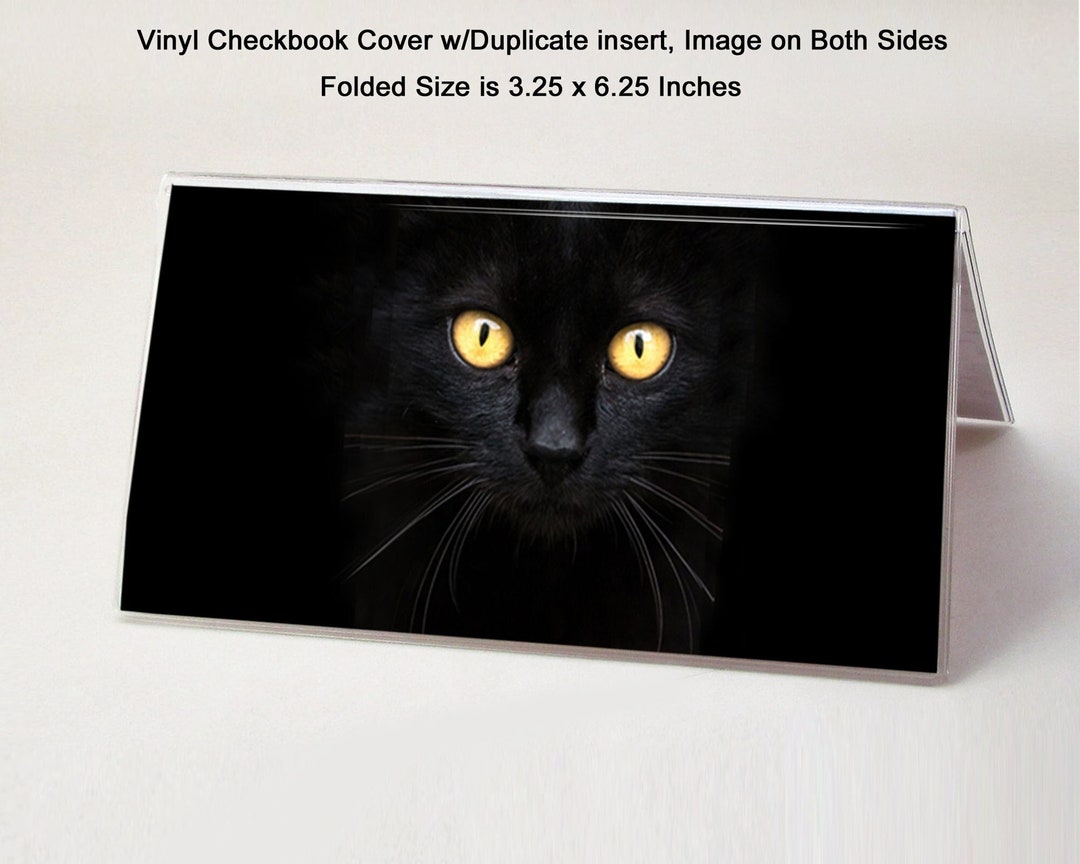 Black Cat Vinyl Checkbook Cover Includes Duplicate Insert - Etsy