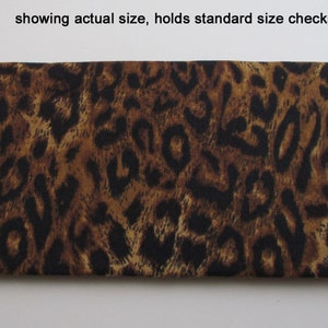 Leopard Print Fabric Checkbook Cover - Coupon or Money Holder - Leopard ...