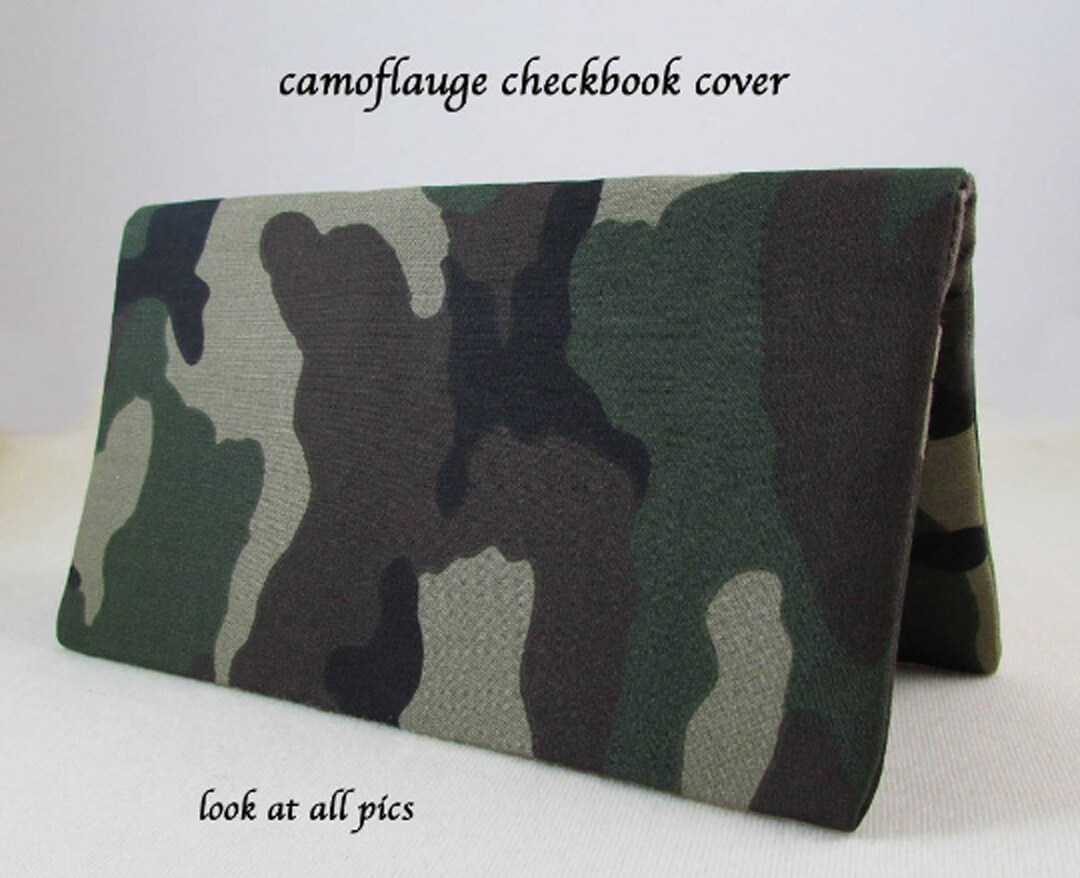 Camouflage Fabric Checkbook Cover - Coupon or Money Holder - Camo Gift ...