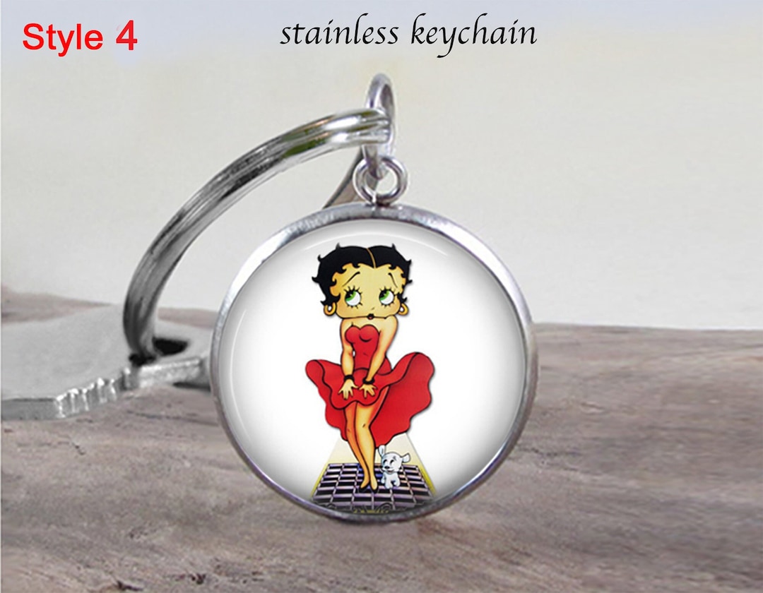Betty Boop 2 Badge Reel or Keychain 007 Choice of 4 Styles Betty Boop ...