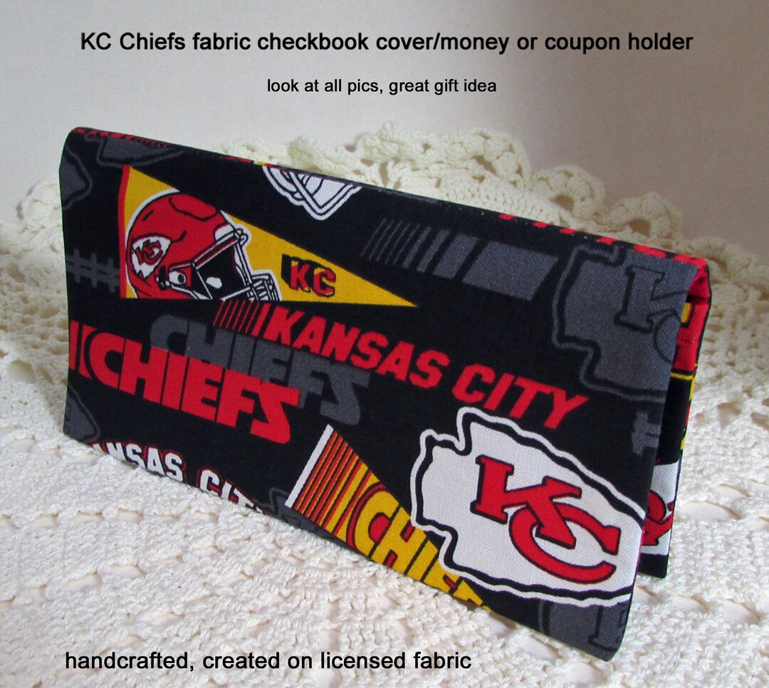 KC Chiefs Licensed Fabric Checkbook Cover or Coupon Holder - Great Gift ...