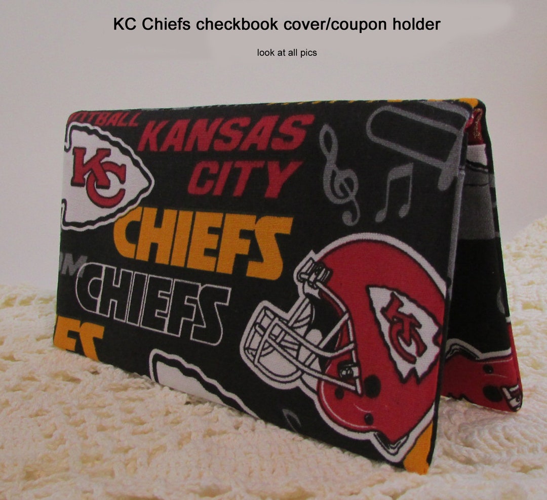 KC Chiefs Licensed Fabric Checkbook Cover or Coupon Holder Great Gift ...