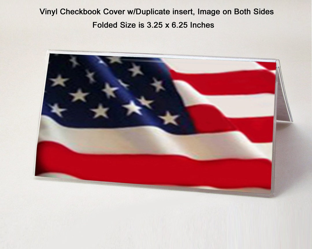 USA Flag Vinyl Checkbook Cover Includes Duplicate Insert - Etsy
