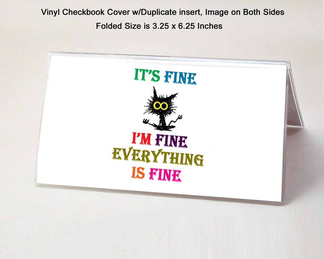 I'm Fine Funny Vinyl Checkbook Cover Includes Duplicate - Etsy