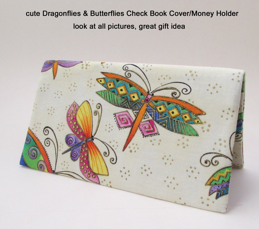 Dragonflies 2 Fabric Checkbook Cover - Coupon or Money Holder ...