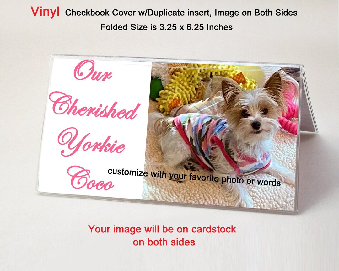Customize With Your Photo & Words Vinyl Checkbook Cover - Includes ...