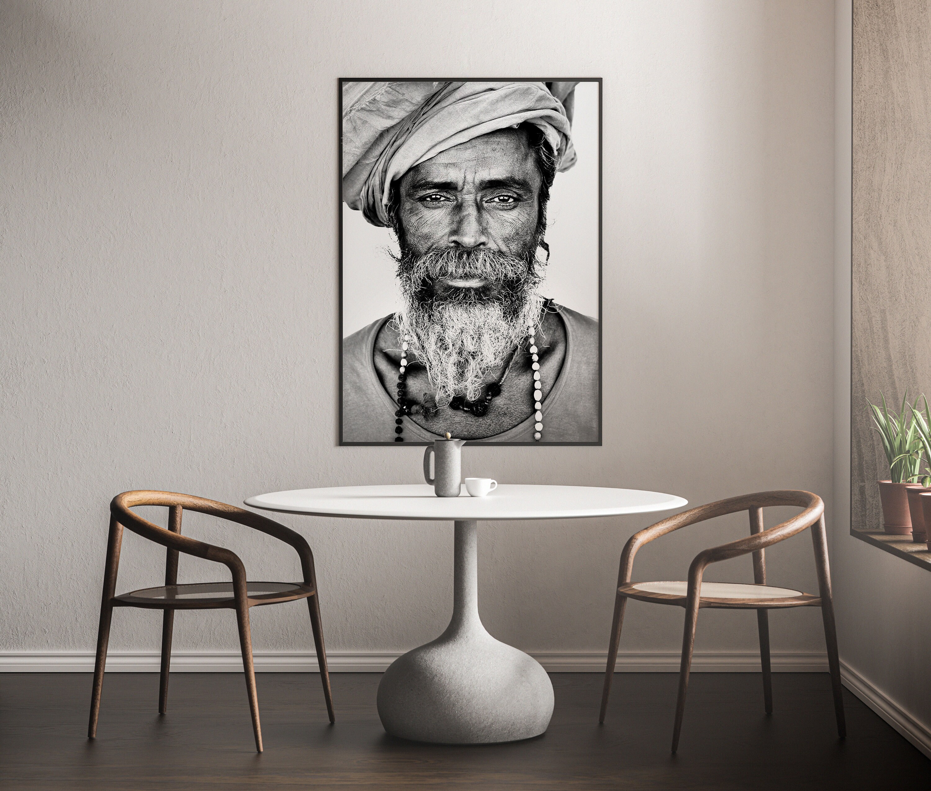 Digital Download Black and White Poster Print Sadhu Print - Etsy