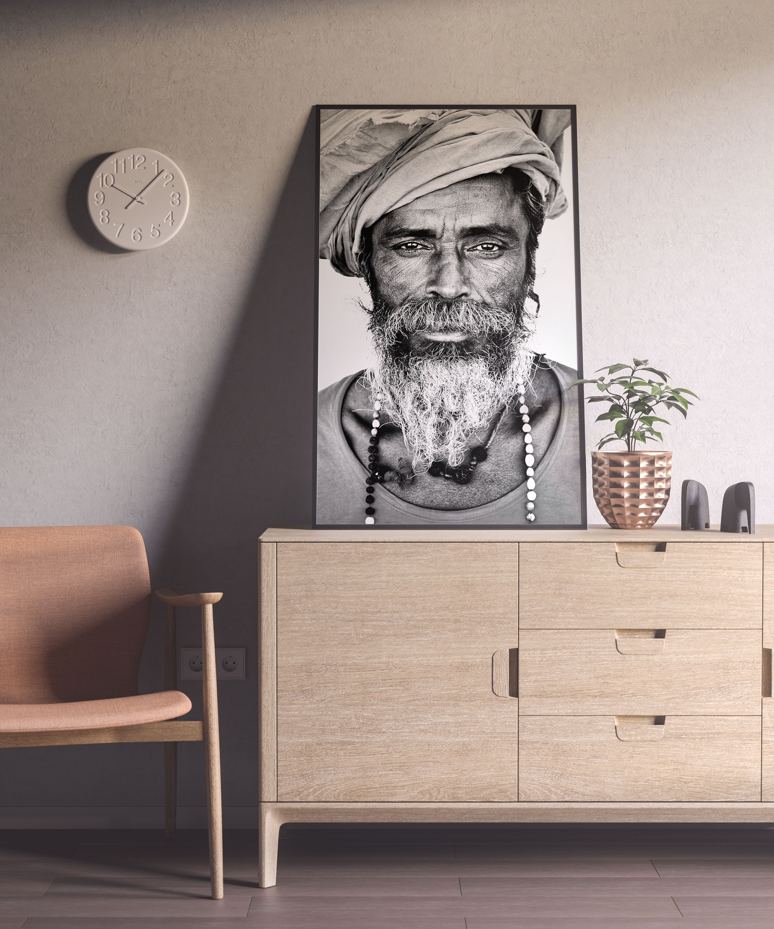 Digital Download Black and White Poster Print Sadhu Print - Etsy