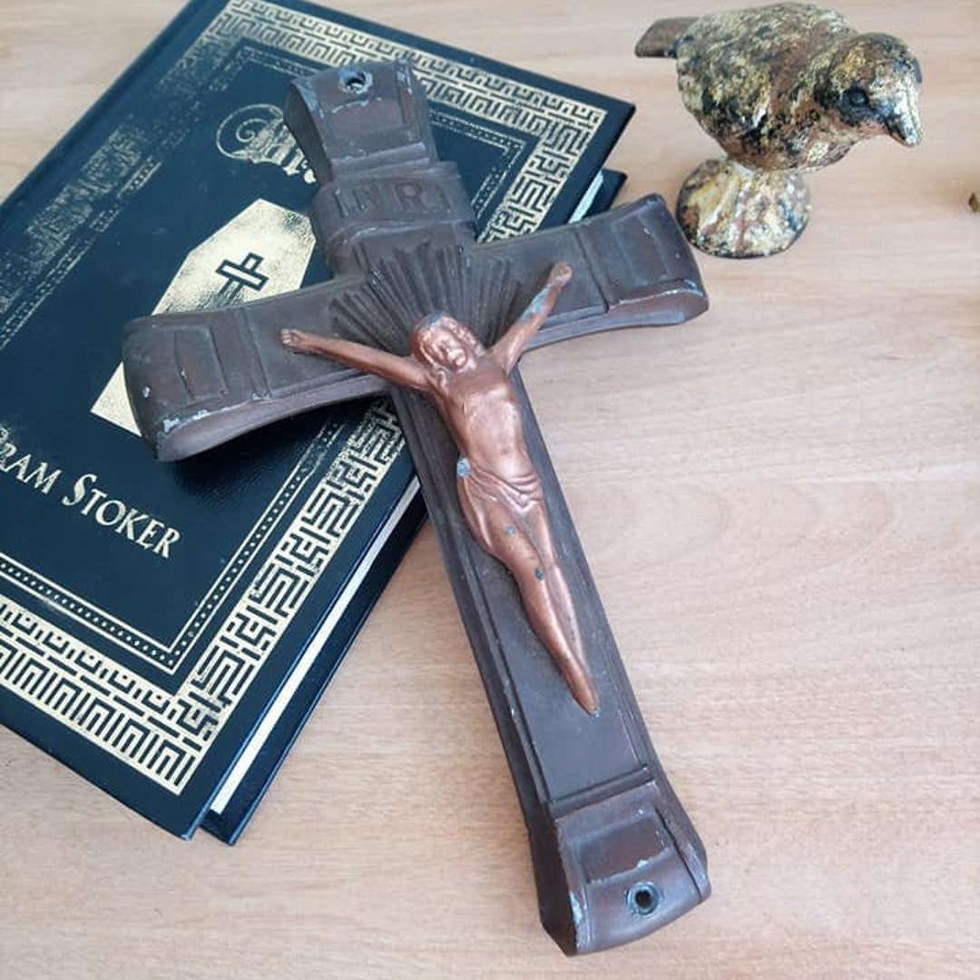 Metal Coffin Cross Funeral Collectibles Crucifix Art Deco Mausoleum ...