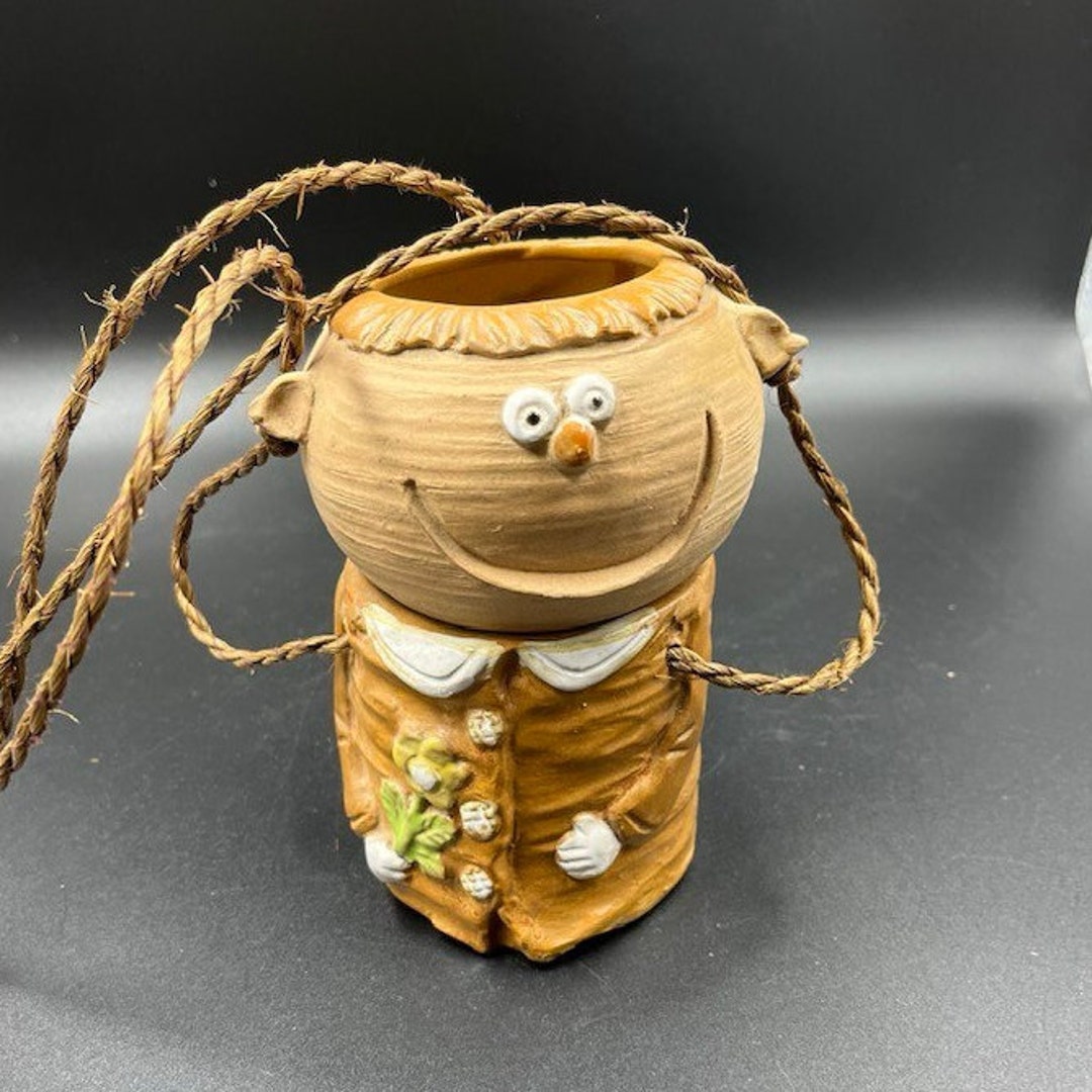 Vintage Anthropomorphic Hanging Clay Planter - Etsy
