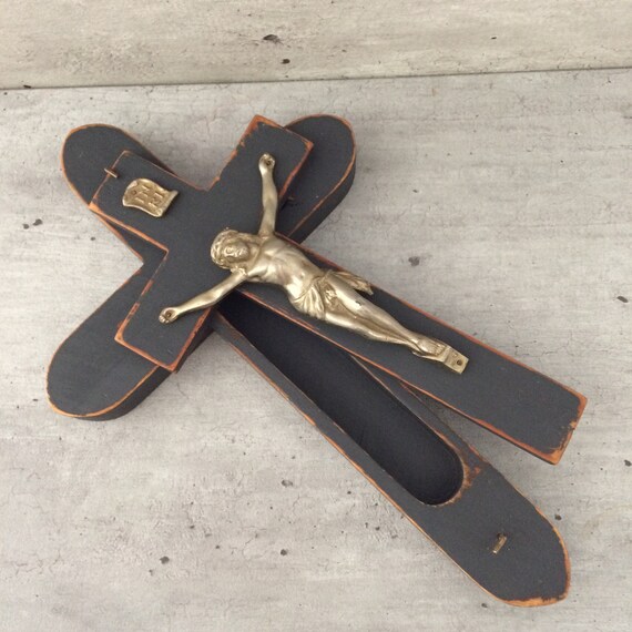 Upcycled 1930s Last Rites Cross Wooden Wall Crucifix Standing - Etsy
