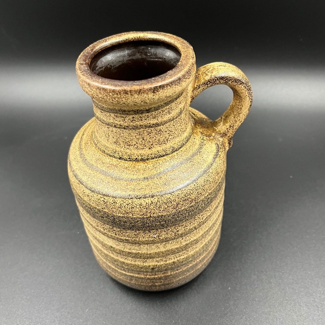 MCM Scheurich Ceramic Jug Vase 414-16 W. Germany Vintage Boho Bohemian ...