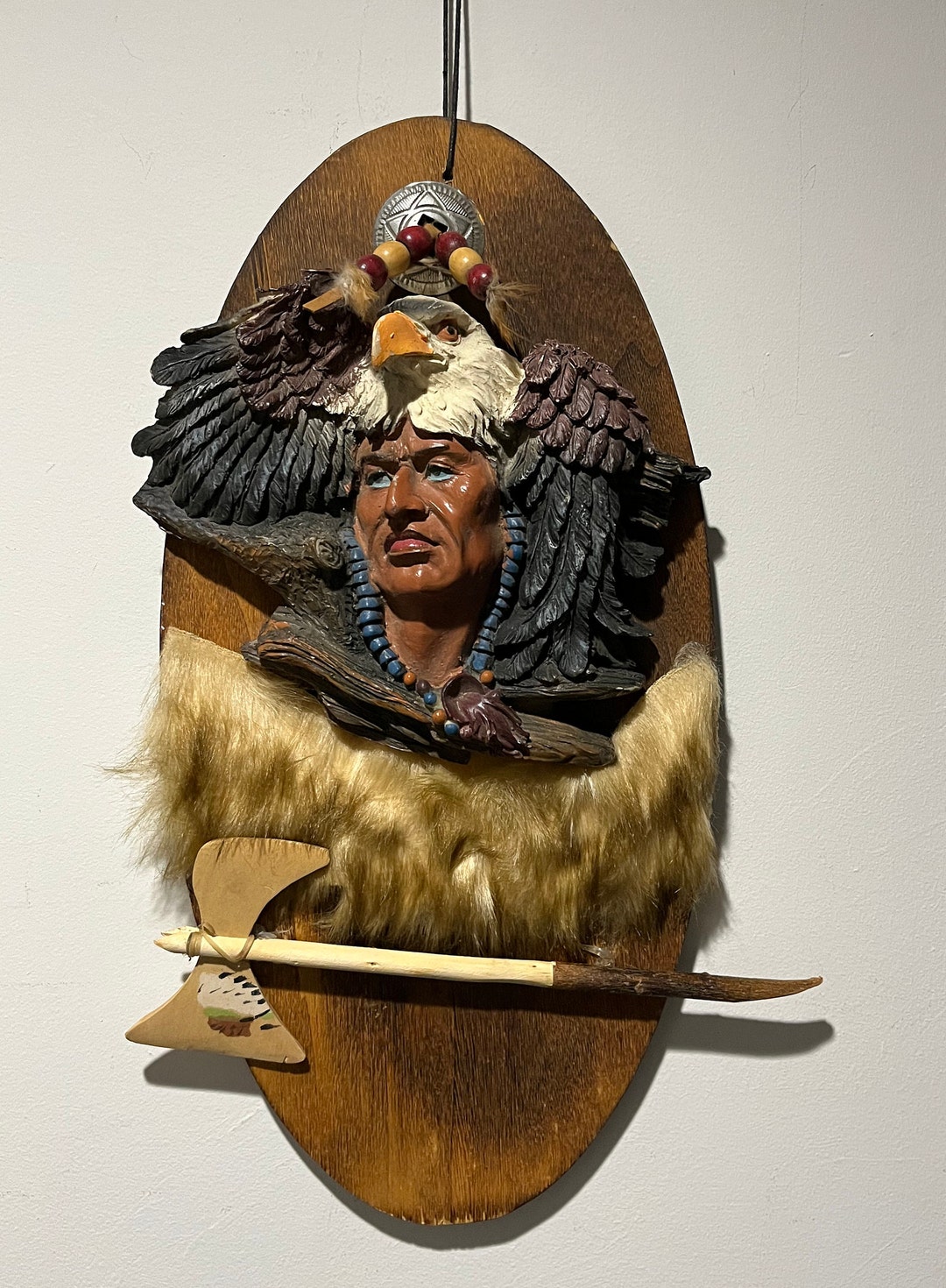 Vintage Native American Indian Eagle Resin Wall Decor - Etsy